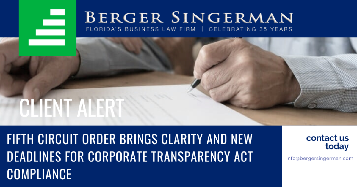 Client Alert: Fifth Circuit Order Brings Clarity and New Deadlines for ...